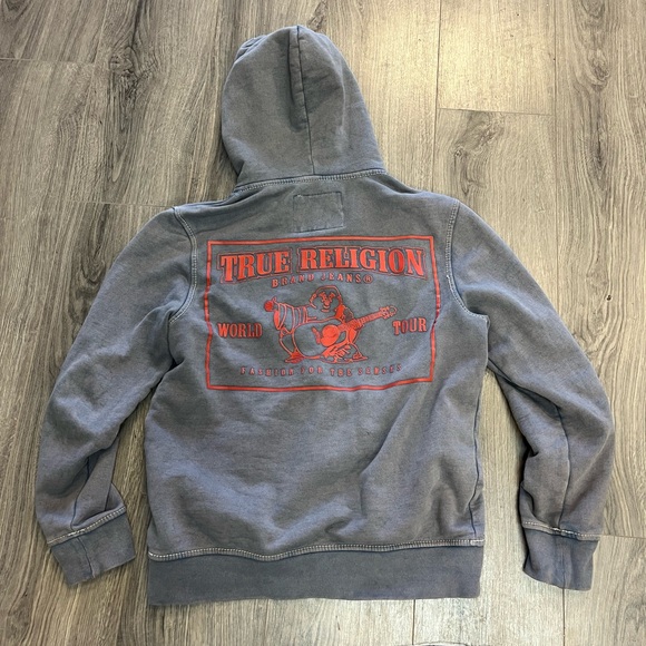 True Religion | Sweaters | True Religion Gray Logo Hoodie | Poshmark
